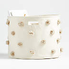 Pehr Pom Pom Medium Grey Soft Collapsible Drum Storage Bin with Handles ...