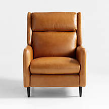 Pelle Leather Reclining Chair + Reviews | Crate & Barrel
