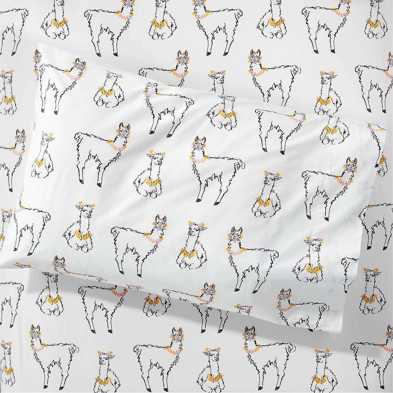 Modern Peruvian Travel Organic Llama Kids Sheet Set | Crate & Kids ...