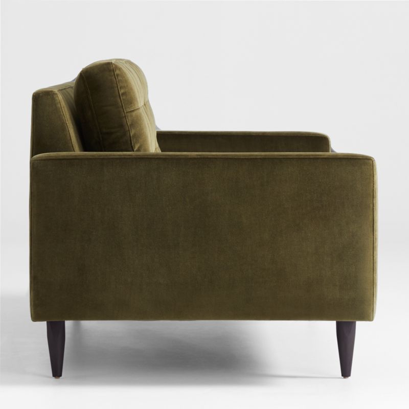Petrie 86" Green Velvet Mid-Century Sofa + Reviews | Crate & Barrel