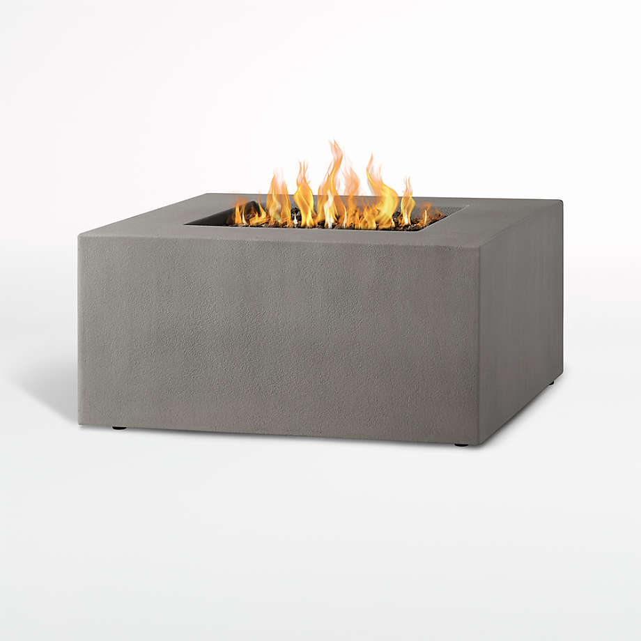 Plateau Square Outdoor Patio Propane Fire Pit Table + Reviews | Crate ...