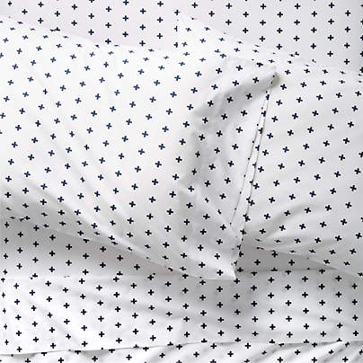 Organic Kids Full Black Plus Sign Sheet Set + Reviews | Crate & Kids