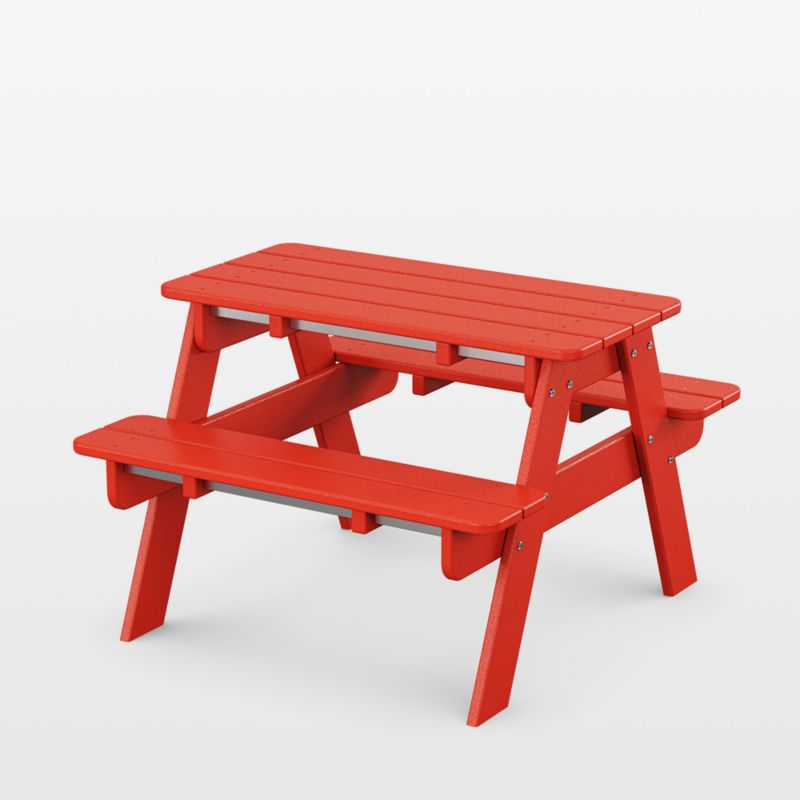 Sunset Red Outdoor Kids Picnic Table by POLYWOOD | Crate & Kids
