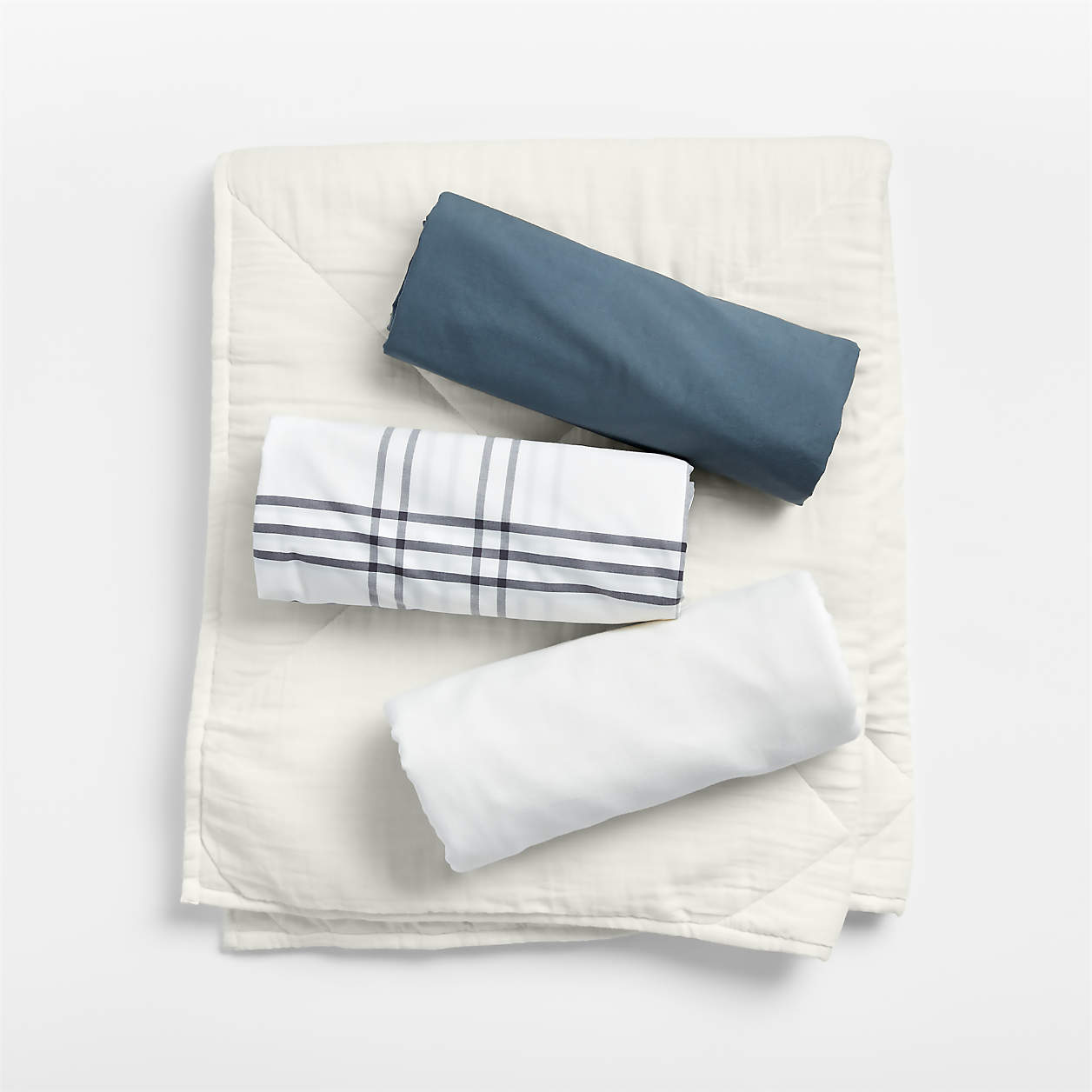 Supersoft Pampas Ivory Cotton Gauze Baby Bedding Bundle Set | Crate & Kids