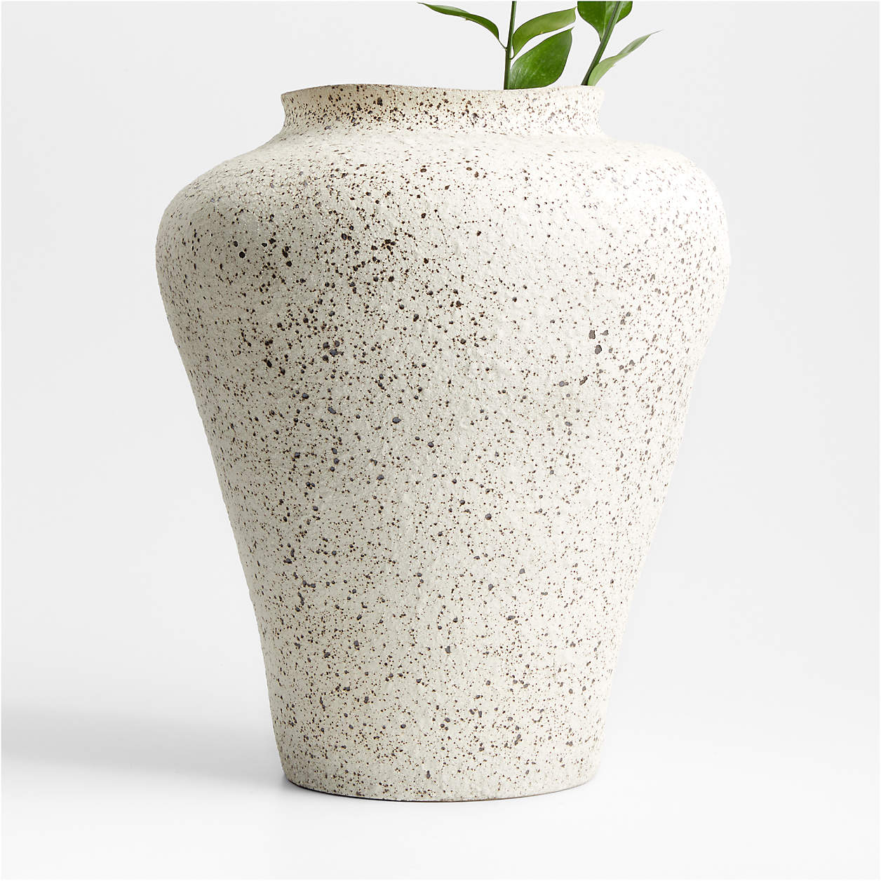 Poe White Volcanic Glaze Vase 16" + Reviews | Crate & Barrel