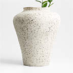 Poe White Volcanic Glaze Vase 16" + Reviews | Crate & Barrel
