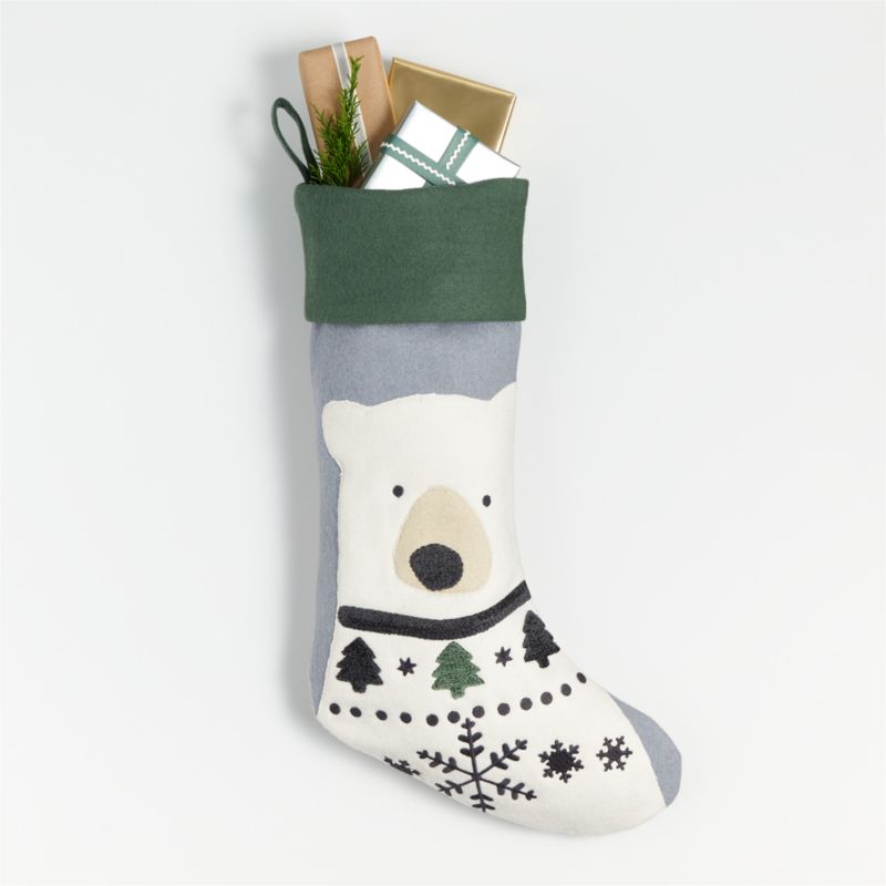 Personalized Polar Bear Christmas Stocking + Reviews | Crate & Barrel