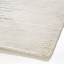 Prague Wool and Viscose Hand-Knotted Ombre Ivory Area Rug 6'x9 ...