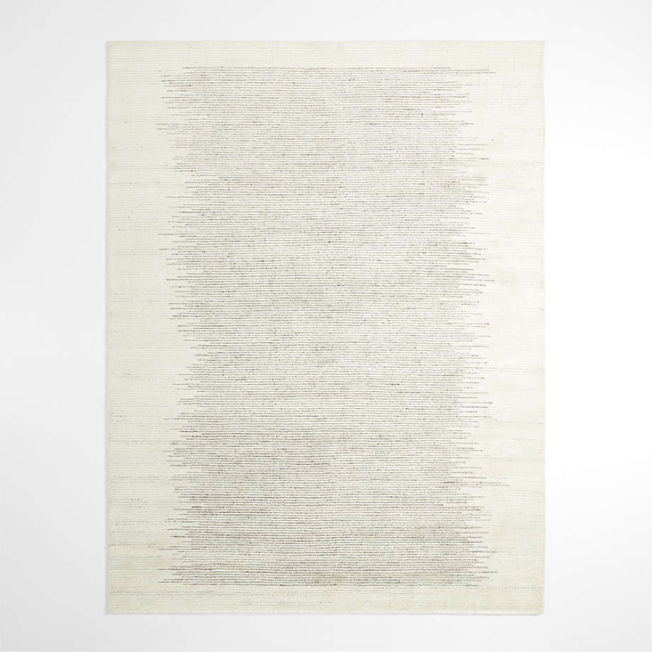 Prague Wool and Viscose Hand-Knotted Ombre Ivory Area Rug 6'x9' | Crate ...