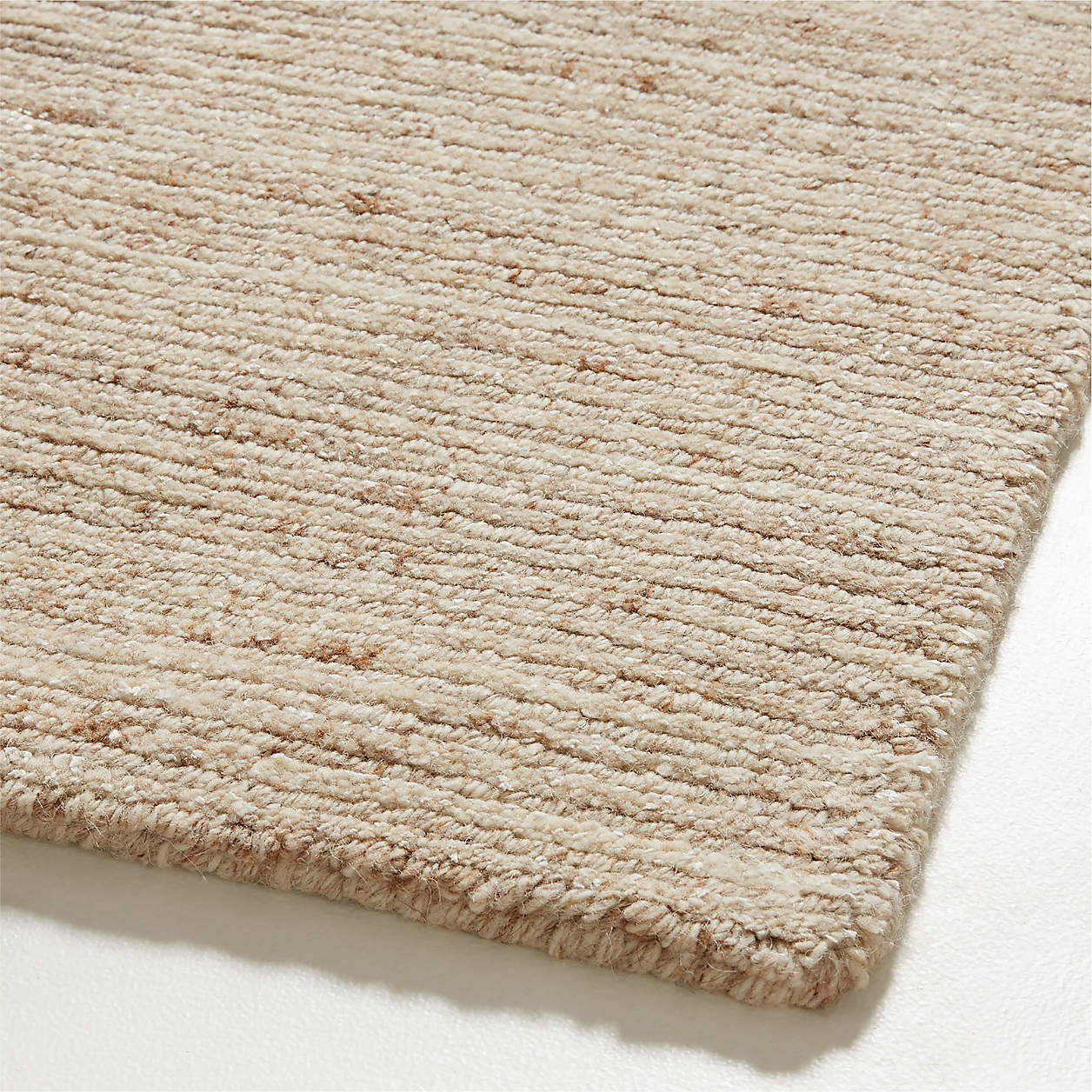 Prague Wool and Viscose Hand-Knotted Ombre Sand Brown Rug Swatch 12"x18 ...