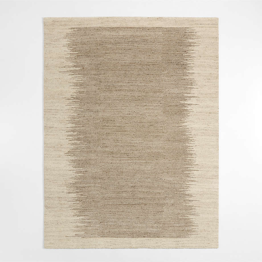 Prague Wool and Viscose Hand-Knotted Ombre Sand Brown Area Rug 12'x15 ...