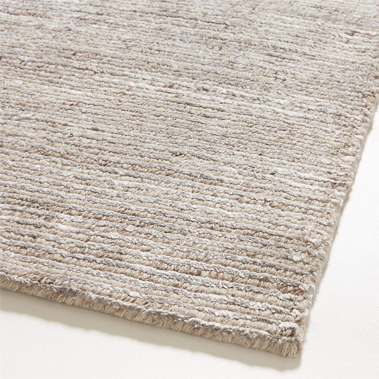 Prague Wool and Viscose Hand-Knotted Ombre Taupe Brown Rug Swatch 12 ...