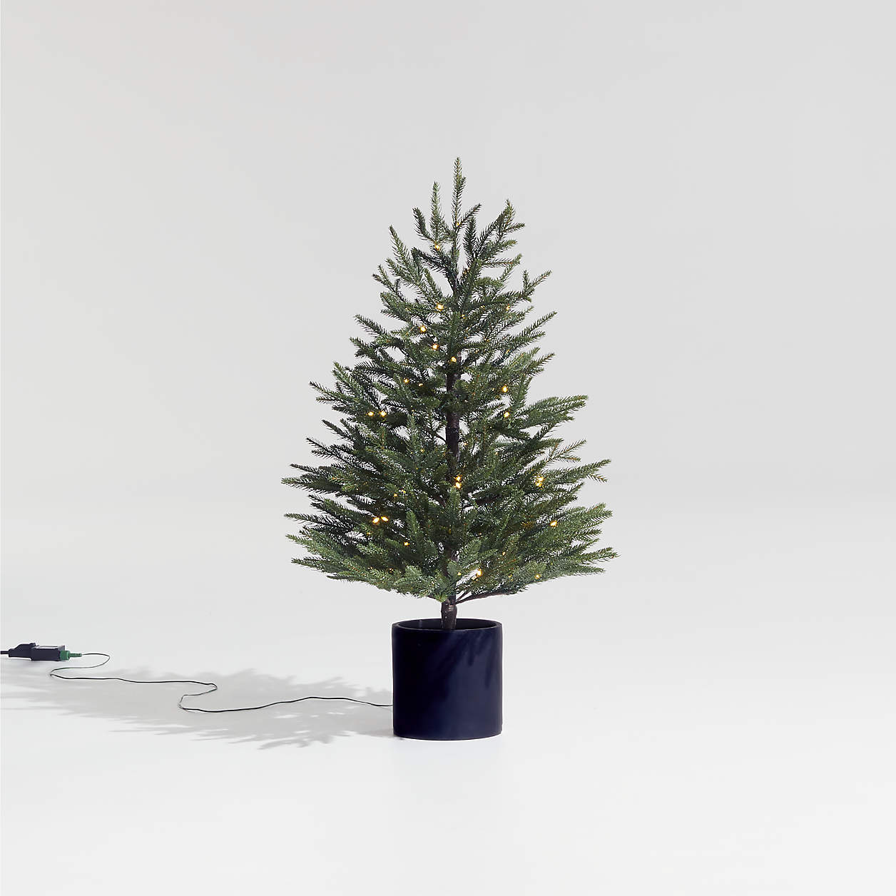 Faux Potted Norway Spruce Pre-Lit LED Tree with White Lights 3' | Crate ...