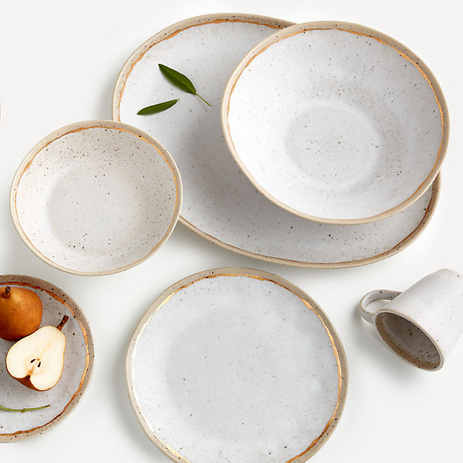Staccato Wide-Rim Porcelain Dinnerware | Crate & Barrel