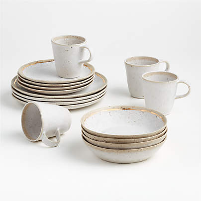 Addison Grey 16-Piece Gold Rim Dinnerware Set + Reviews | Crate ...