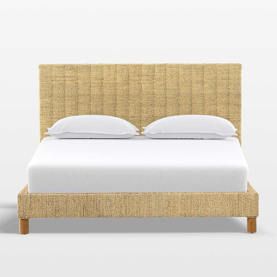 Priscilla Light Natural Woven Queen Bed Crate And Barrel Canada
