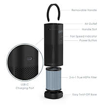 Pure Enrichment Mini Black Portable Air Purifier + Reviews | Crate & Barrel