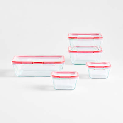 Pyrex 6-Piece Glass Rectangular Storage Set + Reviews | Crate & Barrel