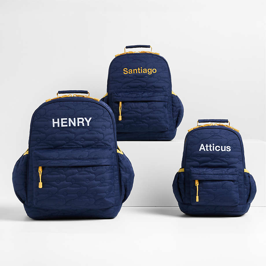 Quilted Blue Car Kids Backpack Bundle | Crate & Kids