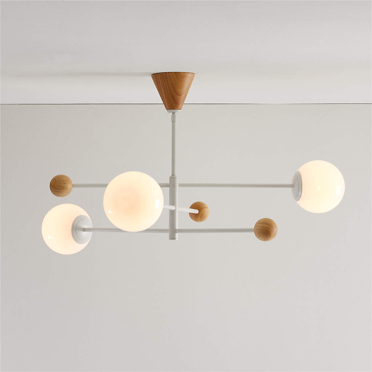 Quinn Metal & Wood Sputnik 28" Nursery Chandelier/Kids Ceiling Light ...