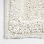 Raffee White Fluffy Cotton Bath Mat + Reviews | Crate & Barrel