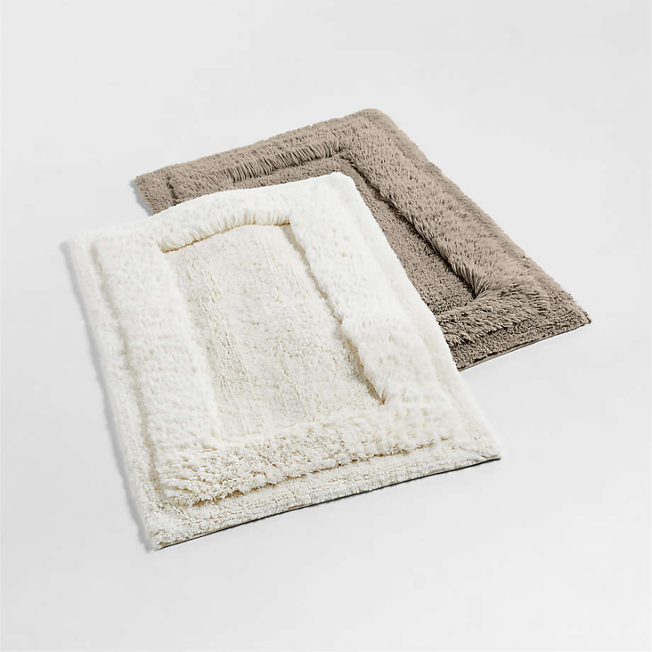 Raffee Fluffy Cotton Bath Mats | Crate & Barrel Canada
