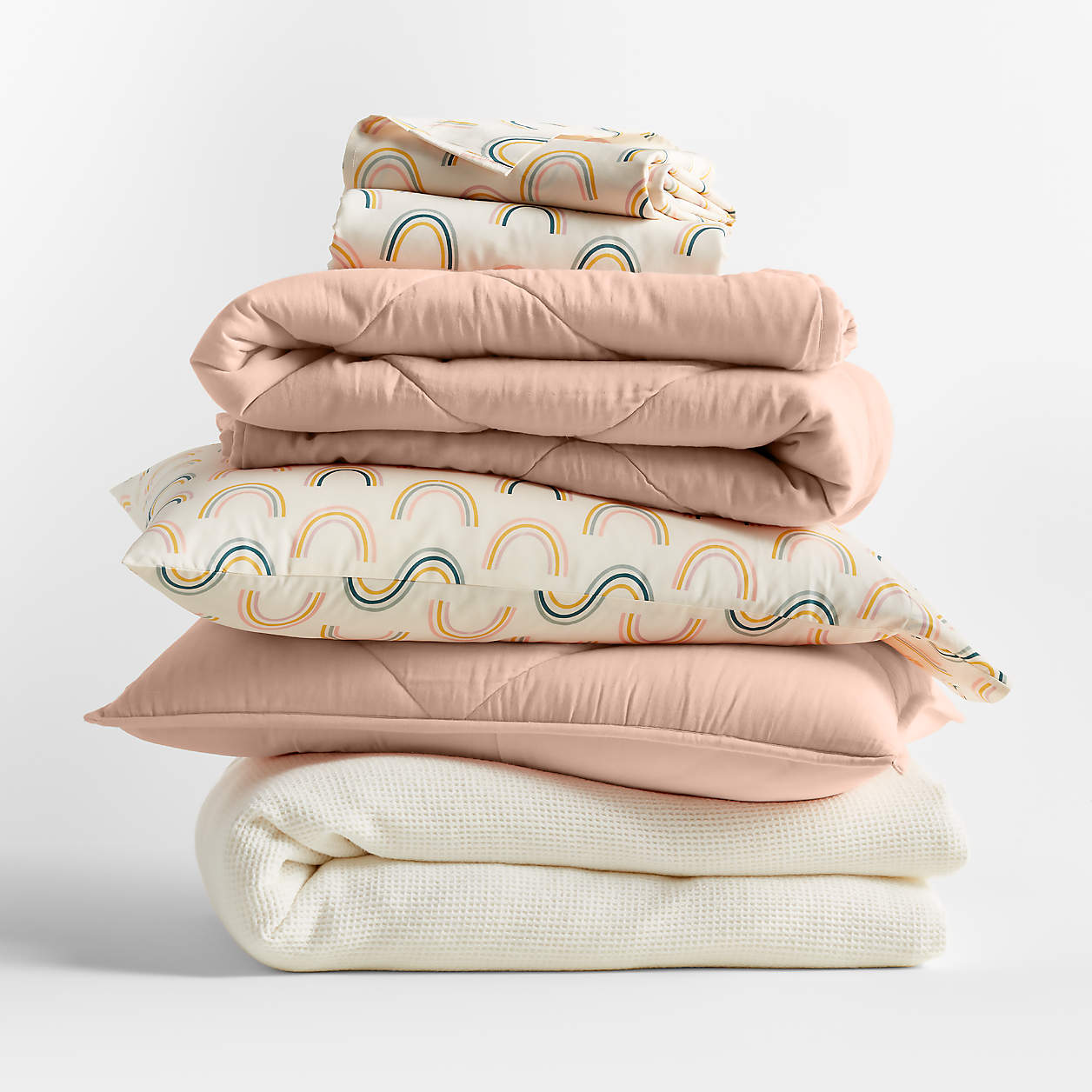 Supersoft Elegant Pink Gauze Cotton Kids Bedding Bundle Set | Crate & Kids