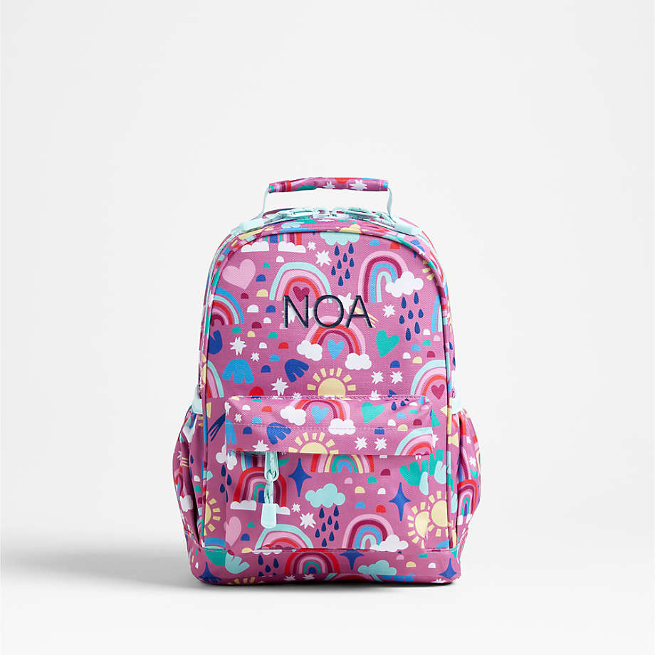 Rainy Rainbows Personalized Small Kids School Backpack with Side ...