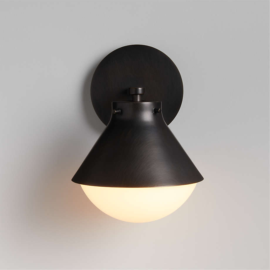 Rainier Black Conical Wall Sconce Bathroom Vanity Light + Reviews ...