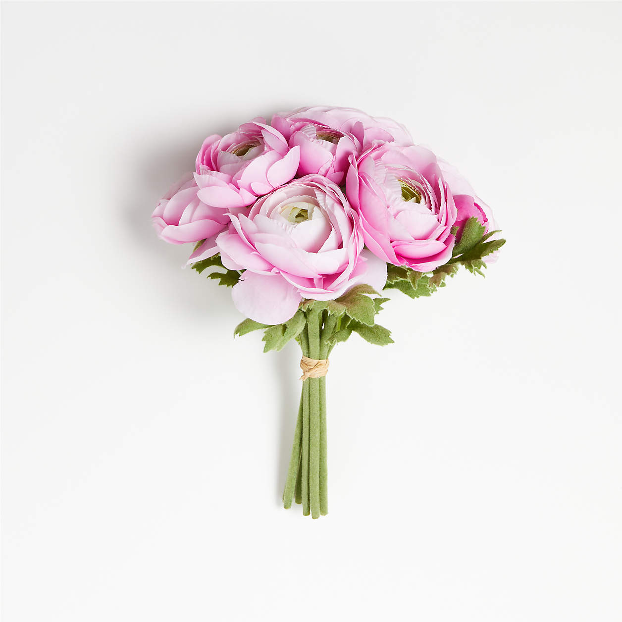 Pink Faux Ranunculus Bunch, Set of 8 | Crate & Barrel
