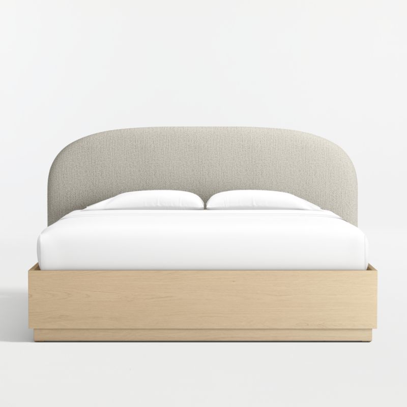 Rayna Upholstered King Headboard and Wood Storage Bed | Crate & Barrel