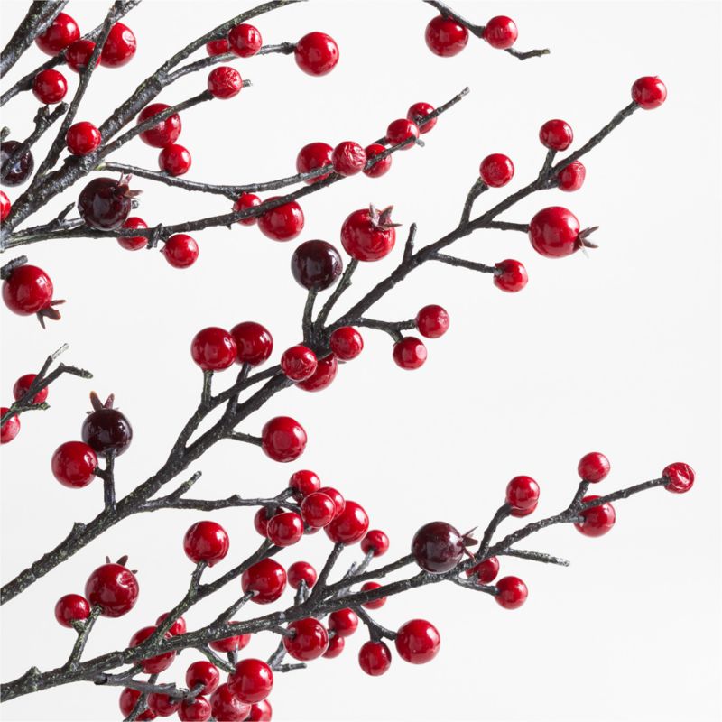 Faux Red Berry Stem 6' + Reviews | Crate & Barrel