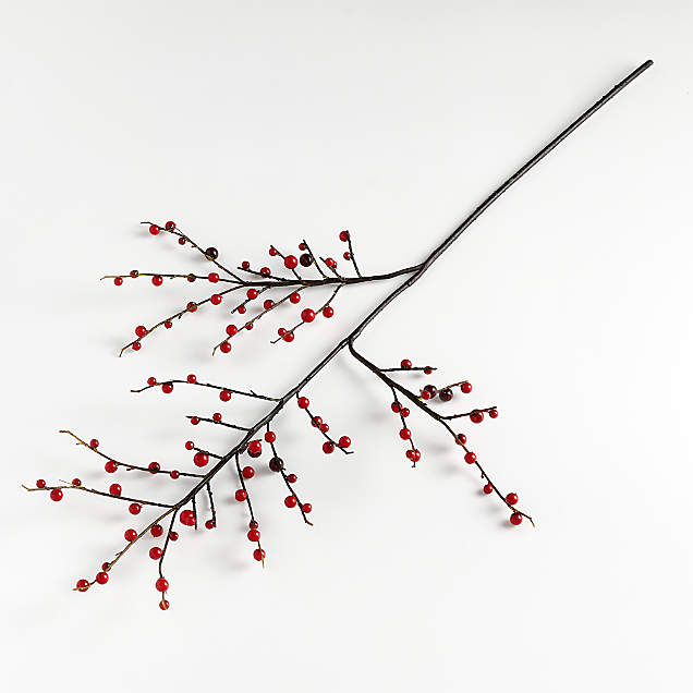 Faux Red Mini Berry Stem 48" + Reviews | Crate & Barrel