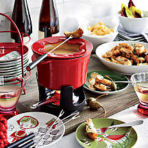 Red Cast Iron Fondue Set + Reviews | Crate & Barrel