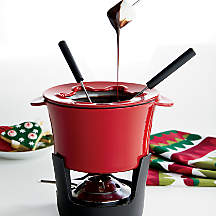 Red Cast Iron Fondue Set + Reviews | Crate & Barrel