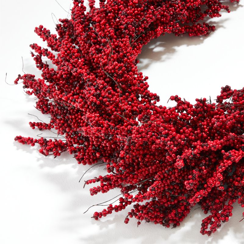Faux Red Mini Berry Garland 6' + Reviews | Crate & Barrel