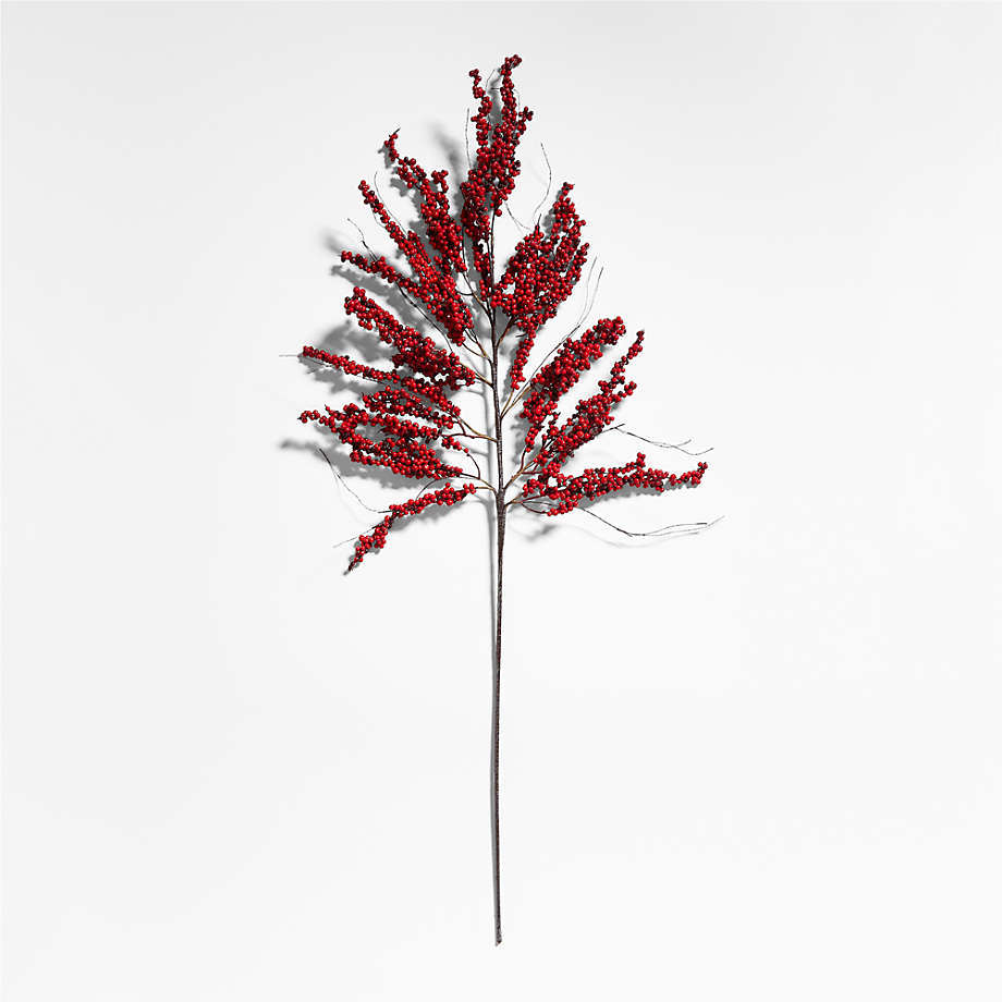 Faux Red Mini Berry Stem 48" + Reviews | Crate & Barrel