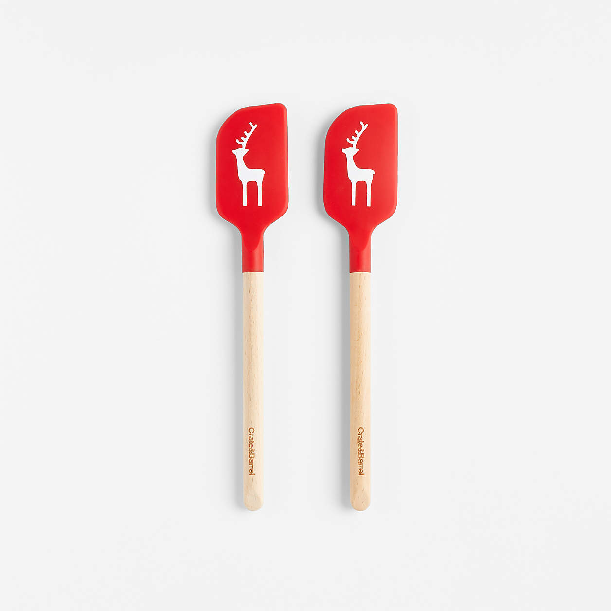 Red Reindeer Mini Spatulas, Set of 2 + Reviews | Crate & Barrel