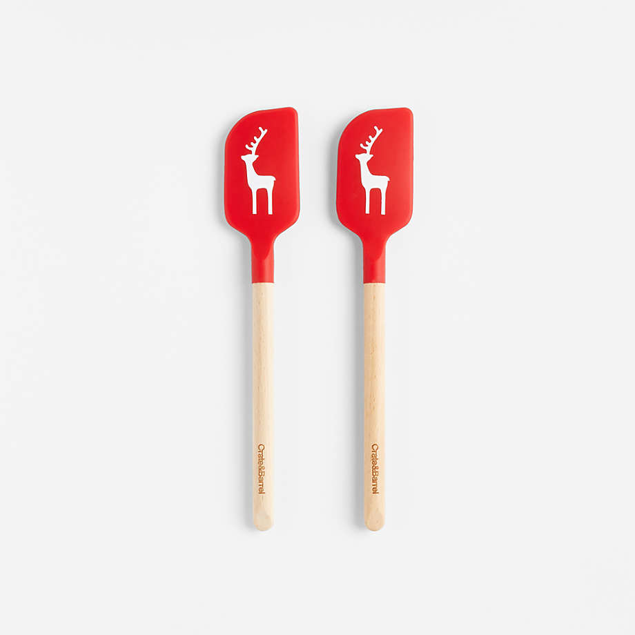 Red Reindeer Mini Spatulas, Set of 2 + Reviews | Crate & Barrel