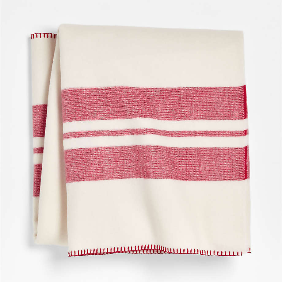 Red and White Striped Kids Blanket | Crate & Kids