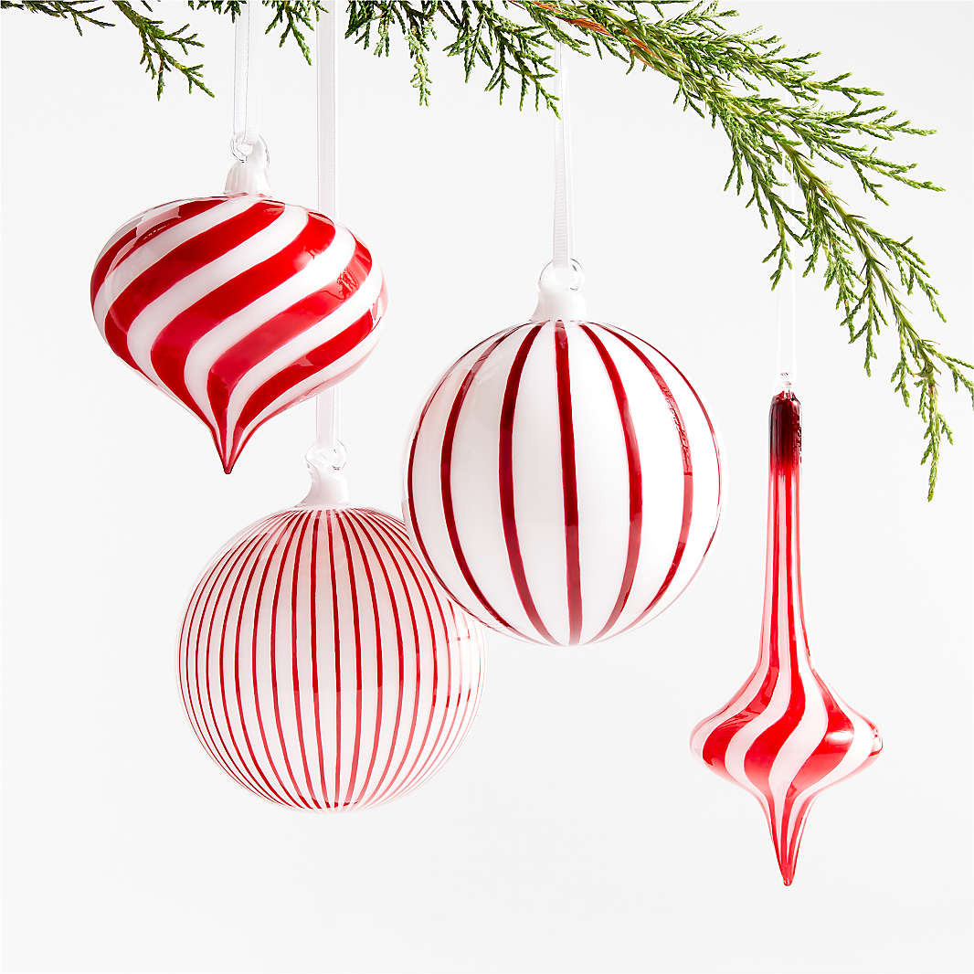 White Christmas Ornaments & Ivory White Ornaments | Crate & Barrel