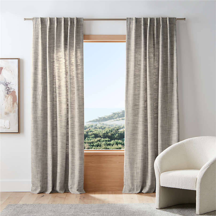 Reid Pebble Grey Cotton Window Curtain Panel 52"x84" + Reviews | Crate ...