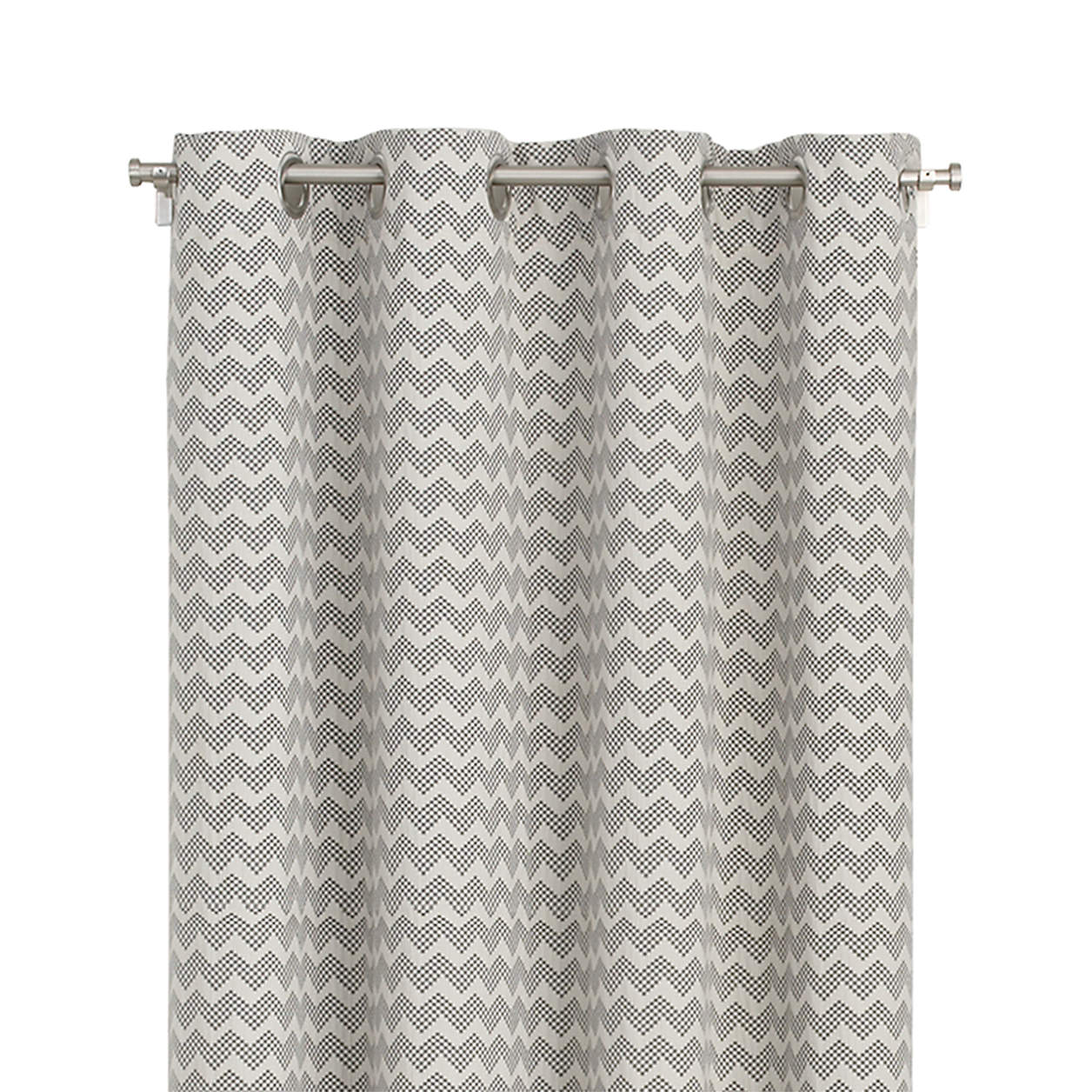 Reilly 50"x108" Grey Chevron Curtain Panel + Reviews | Crate and Barrel