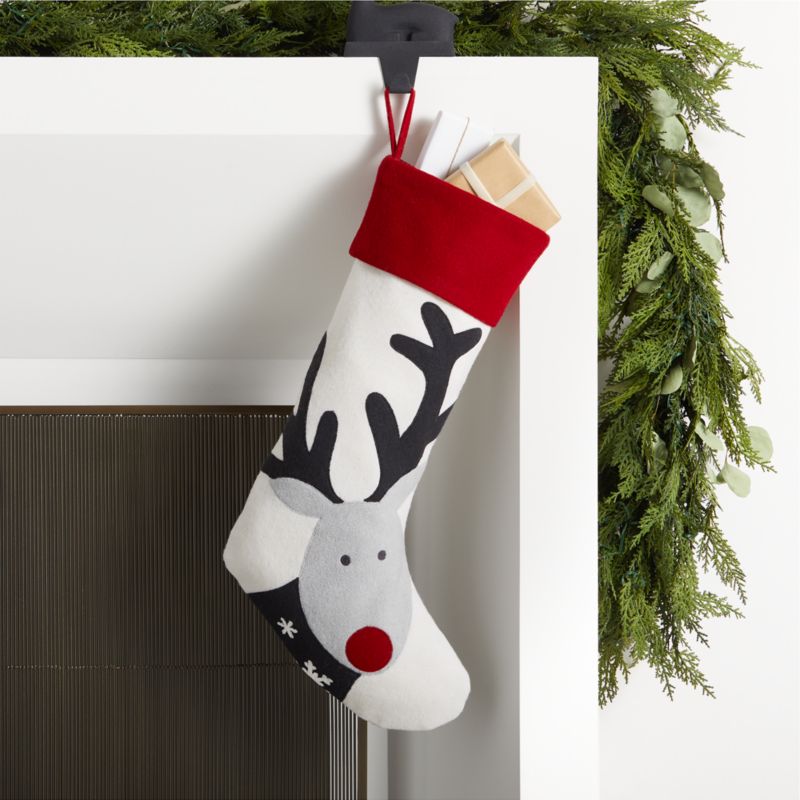 Reindeer Christmas Stocking | Crate & Barrel