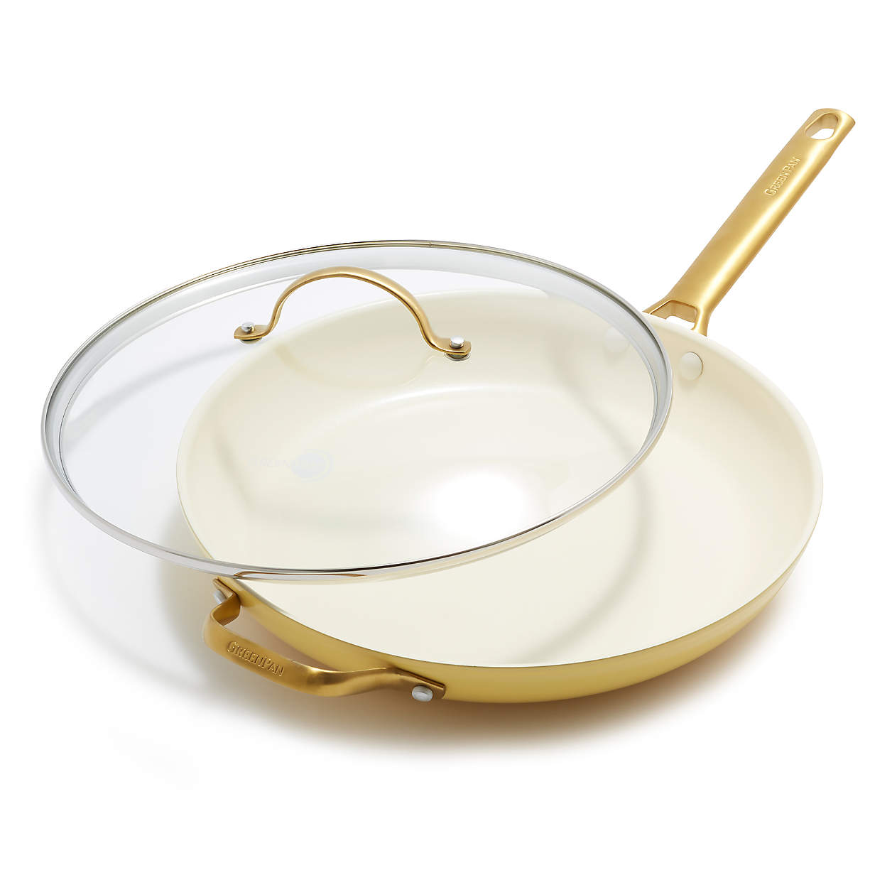 GreenPan Reserve Sunrise Yellow 12" Non-Stick Ceramic Frying Pan with ...