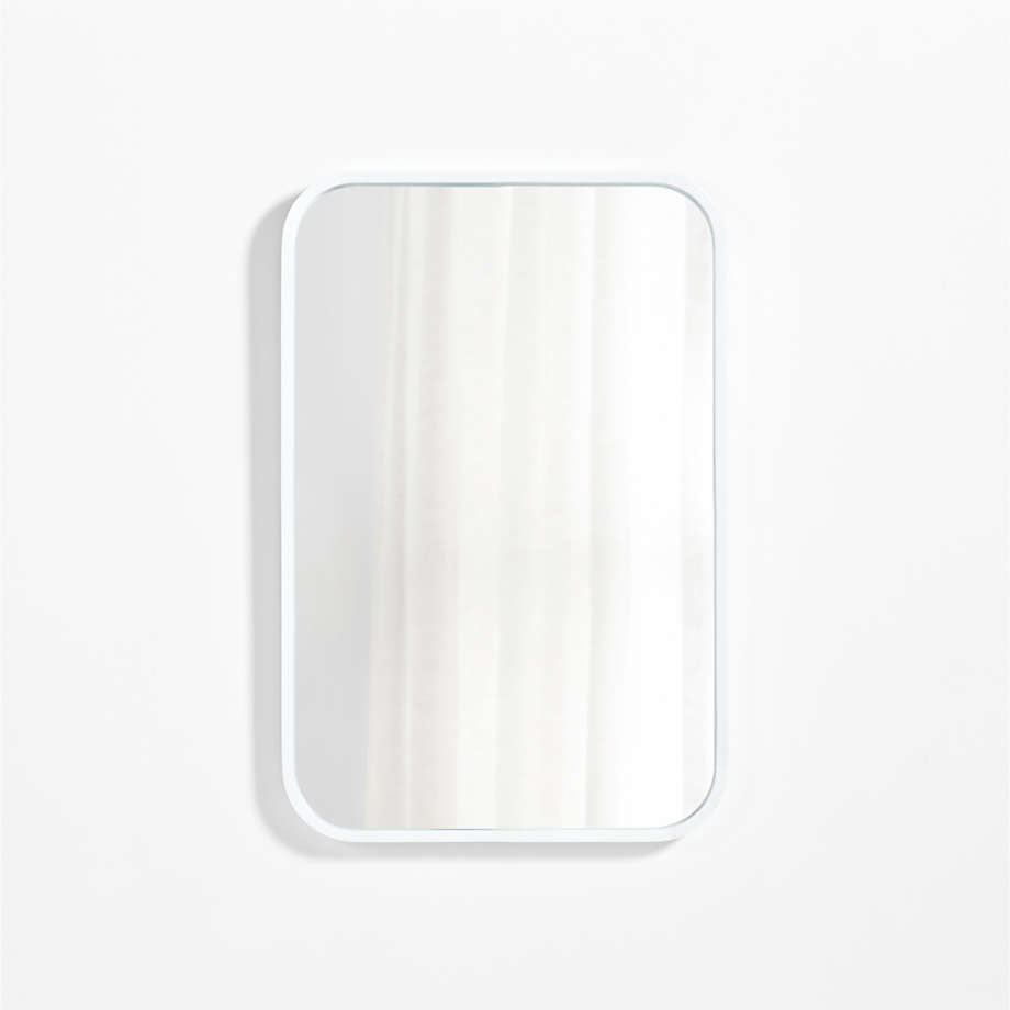 Reuna White Wood Rectangle Wall Mirror | Crate & Kids