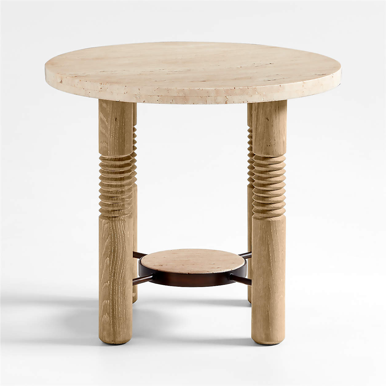Revival Round Marble Side Table by Athena Calderone | Crate & Barrel