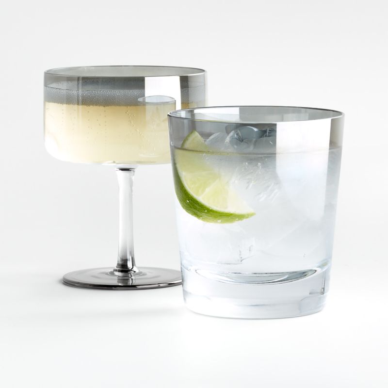 Rhea Grey Ombre Double Old-Fashioned Glass + Reviews | Crate & Barrel