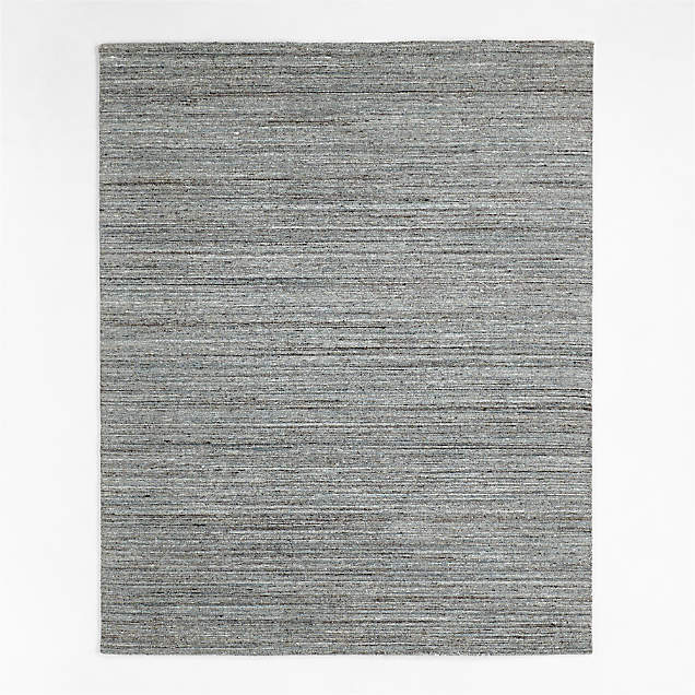 Rimini Wool Loop Steel Blue Area Rug 9'x12' + Reviews | Crate & Barrel