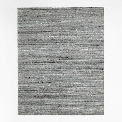 Rimini Wool Loop Steel Blue Area Rug 8'x10' + Reviews | Crate & Barrel